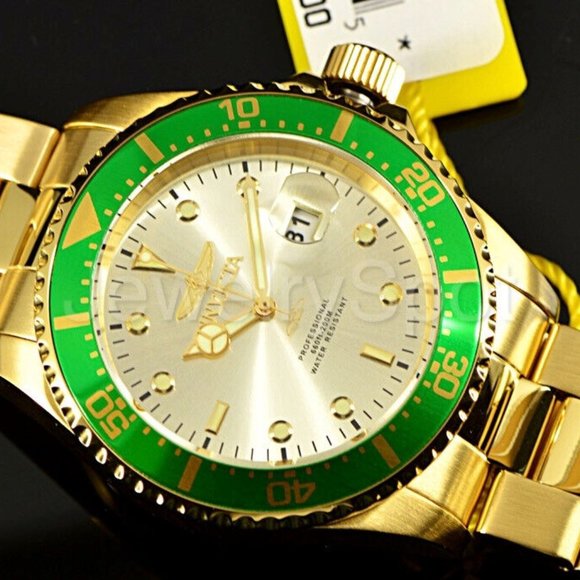 Invicta | Accessories | New Invicta Pro Diver 43mm All Gold Sunray Dial ...
